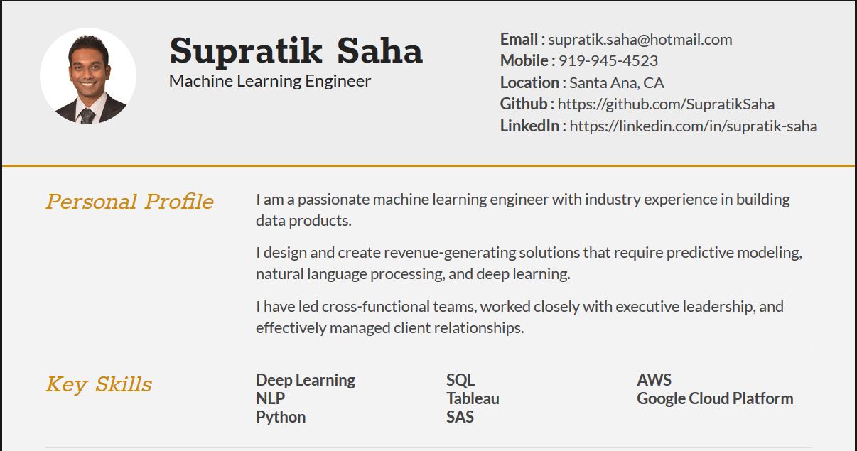 Supratik Saha - Resume